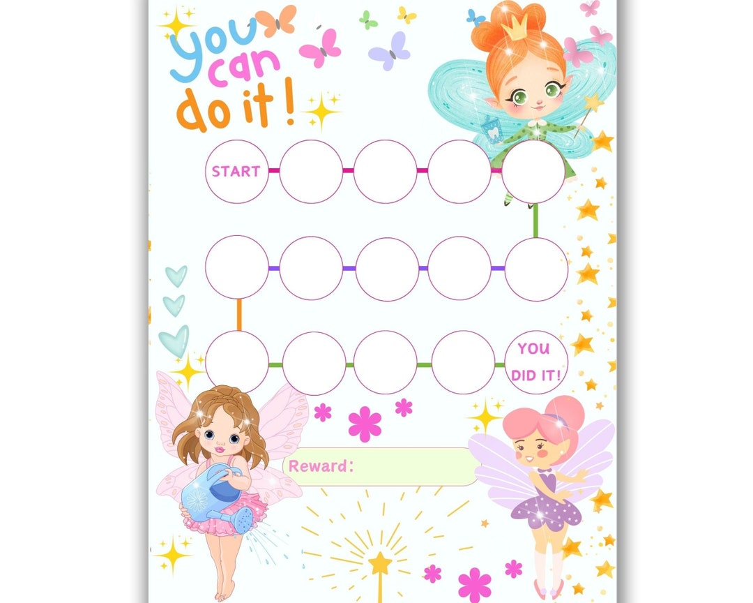 Fairy Reward Chart for Girls - Princess Reward Chart - Sleep Chart ...