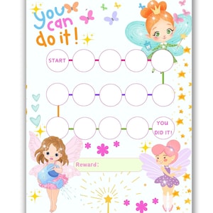 Fairy Reward Chart Princess Reward Chart Sleeping Chart Potty Training ...