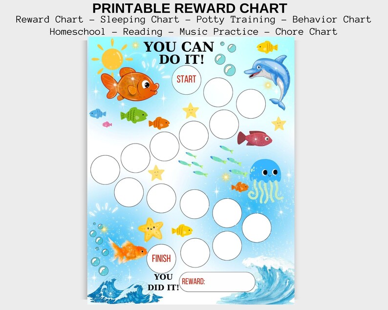 Ocean Reward Chart – Printable Under the Sea Chore Chart for Kids ...