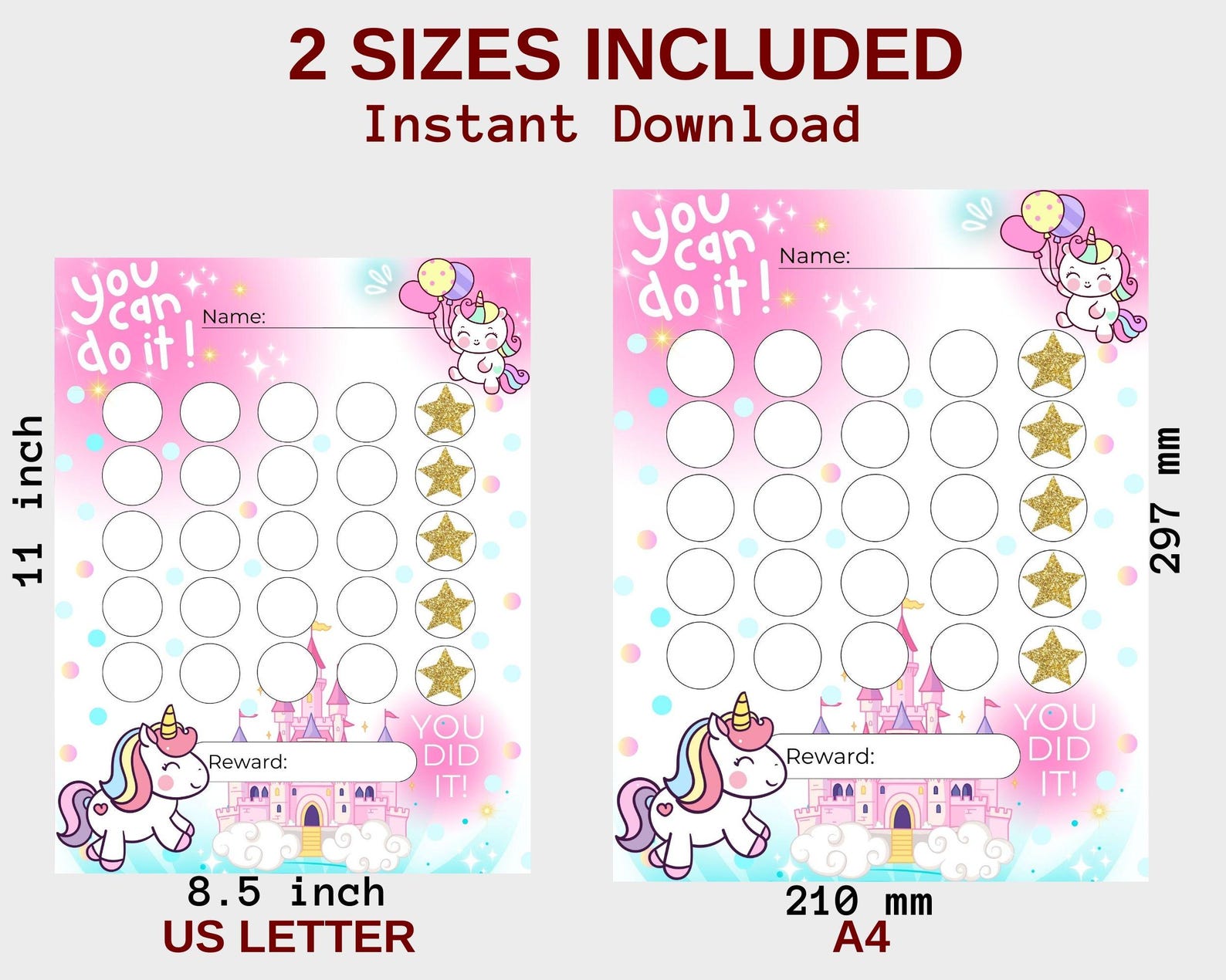 Unicorn Reward Chart - Unicorn Sticker Chart - Potty Training Chart ...