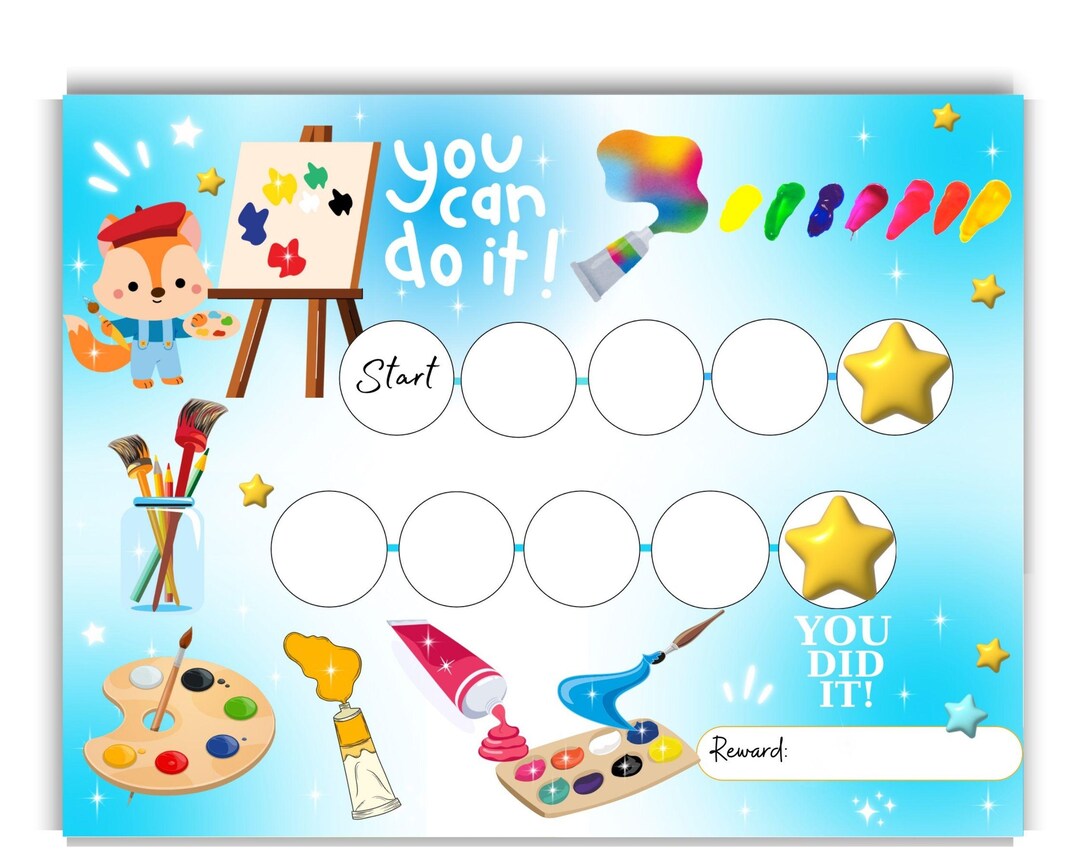 Artist Kids Reward Chart – Printable Creative Habit Tracker for Young ...