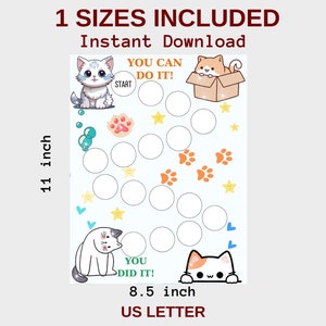 Printable Cat Reward Chart Bundle - Kids Reward Chart - Potty Training ...