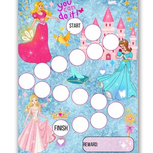Girls Princess Reward Chart: Potty Training, Chores, Behavior Tracker ...