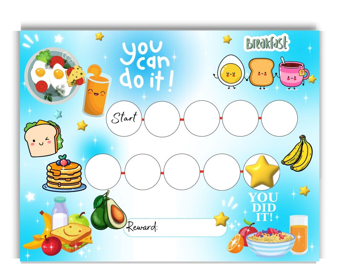 Breakfast Reward Chart for Kids – Healthy Eating & Morning Routine ...