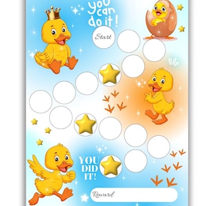 Duck Reward Chart for Kids – Printable Chore & Behavior Tracker | Cute ...
