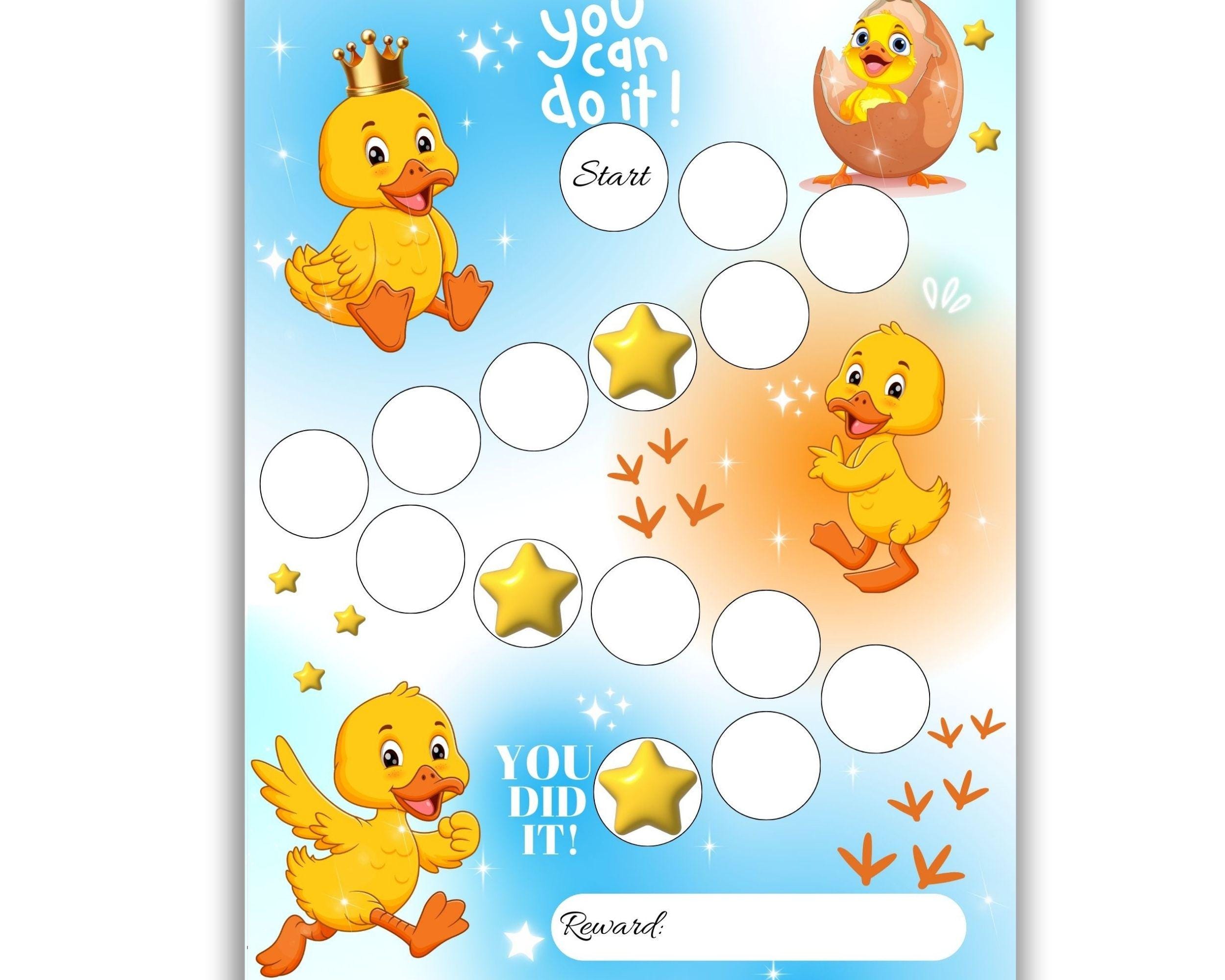 Duck Reward Chart for Kids – Printable Chore & Behavior Tracker | Cute ...