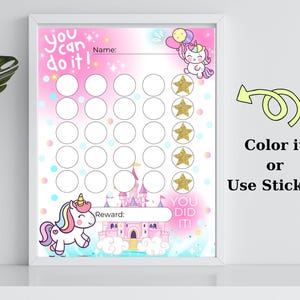 Unicorn Reward Chart - Unicorn Sticker Chart - Potty Training Chart ...