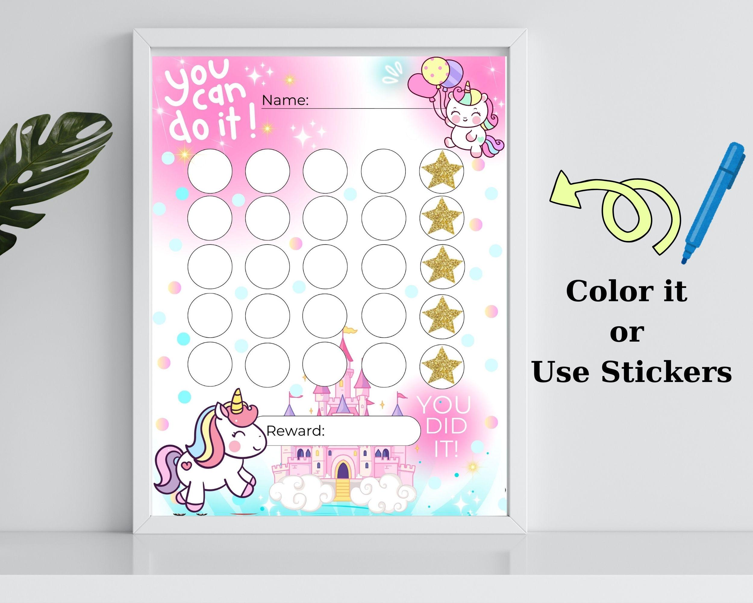 Unicorn Reward Chart - Unicorn Sticker Chart - Potty Training Chart ...