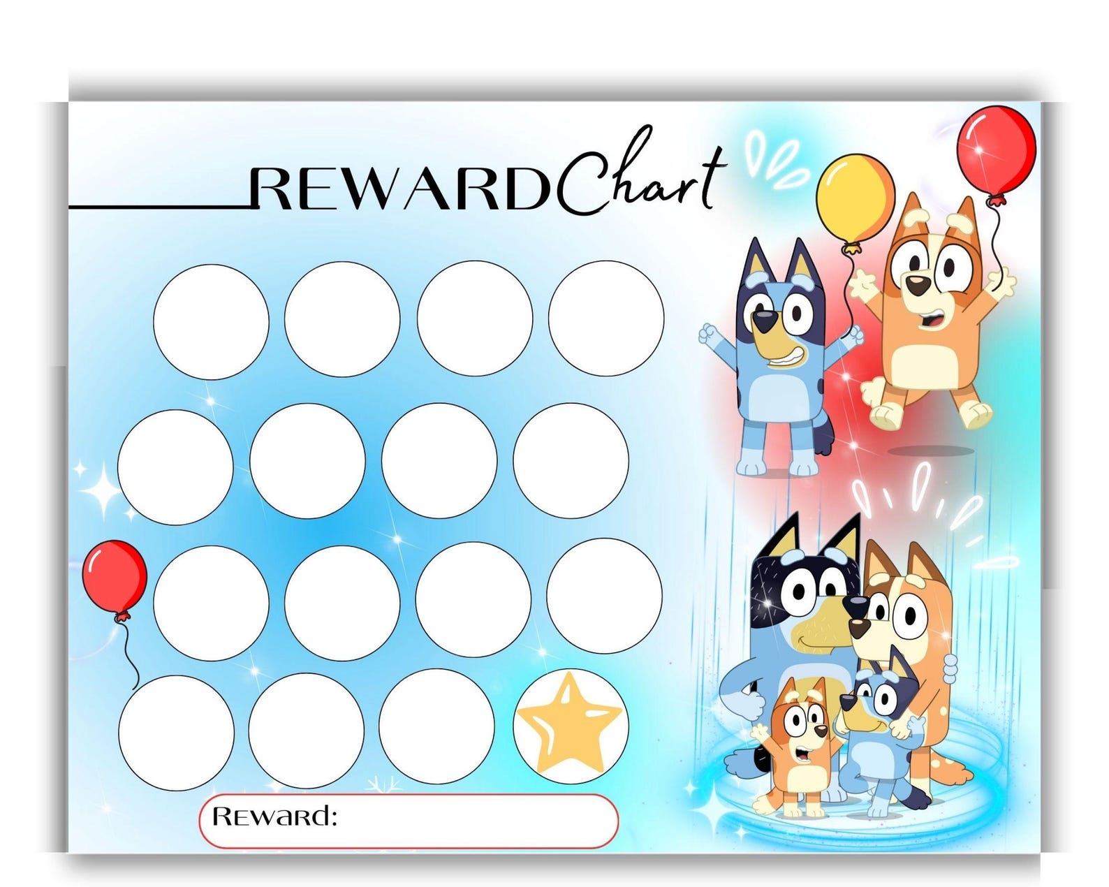 Bluey Reward Chart Kids Reward Chart Potty Training Chart Chore Chart ...