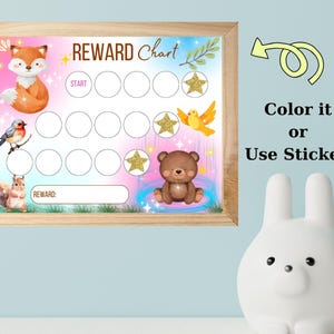 Woodland Animals Reward Chart - Printable Forest Sticker Chart - Fox ...