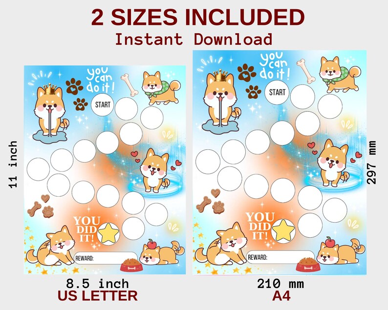 Dog Reward Chart for Kids-dogs – Printable Behavior Tracker | Puppy ...
