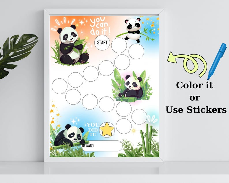 Panda Reward Chart - Kids Reward Chart - Toddler Reward Chart - Potty ...