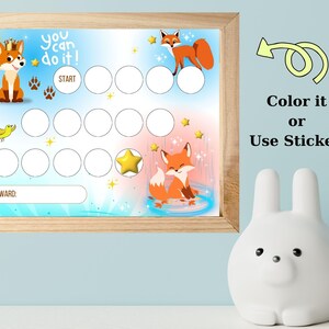 Printable Fox Reward Chart for Kids – Toddler Behavior Chart | Potty ...