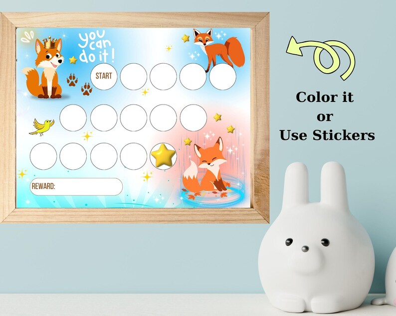 Printable Fox Reward Chart for Kids – Toddler Behavior Chart | Potty ...