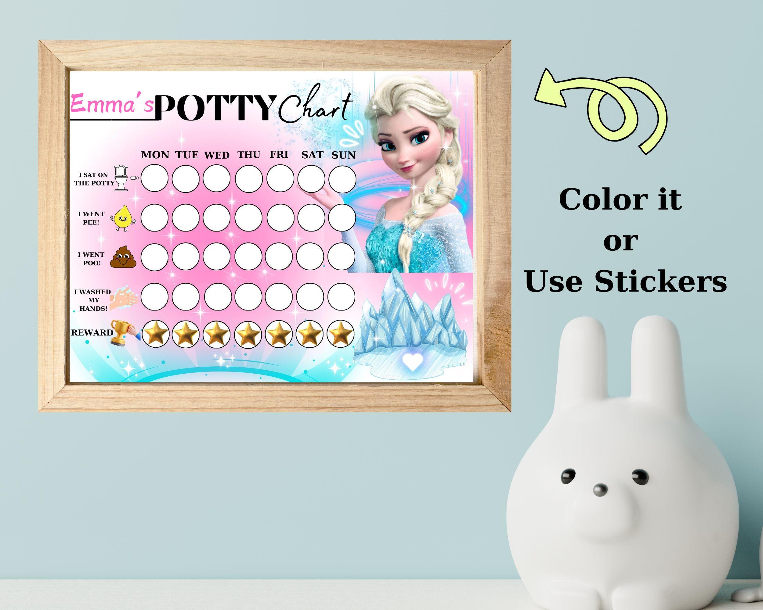 Frozen Potty Training Chart - Elsa Potty Chart - Toilet Training - Sticker Chart - Reward Chart ...