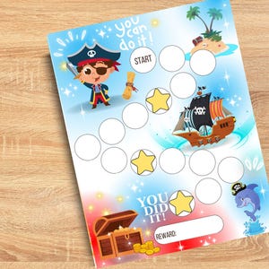 Pirate Reward Chart - Treasure Hunt Chart - Sticker Chart - Prize Chart ...