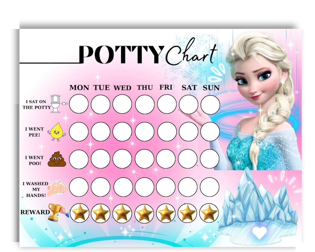 Frozen Potty Training Chart - Elsa Potty Chart - Toilet Training ...