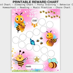 Bee Reward Chart Honey Bee Reward Chart Toddler Reward Chart Potty ...