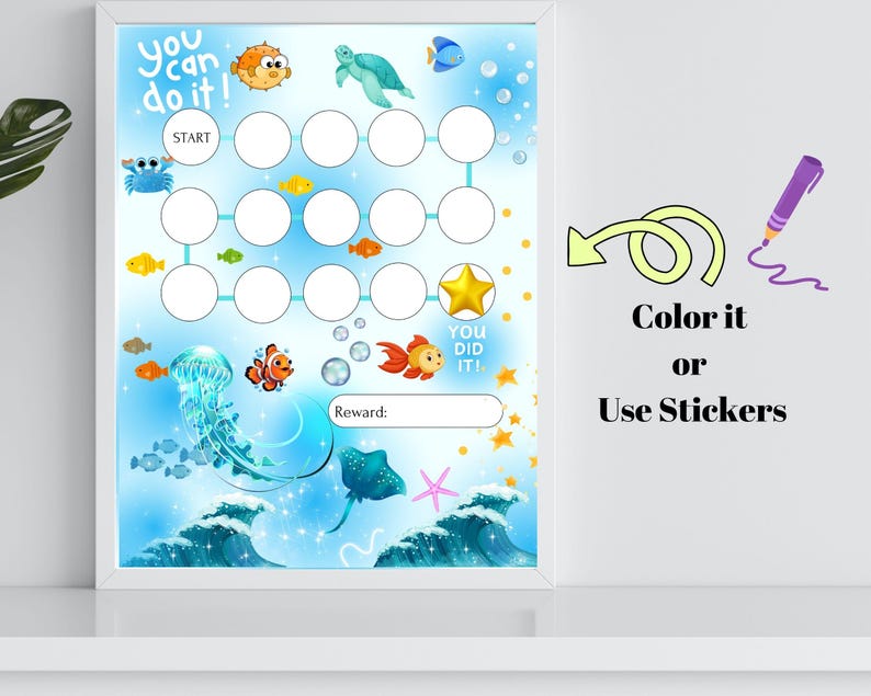 Ocean Reward Chart - Fish Reward Chart - Under the Sea Behavior Chart ...