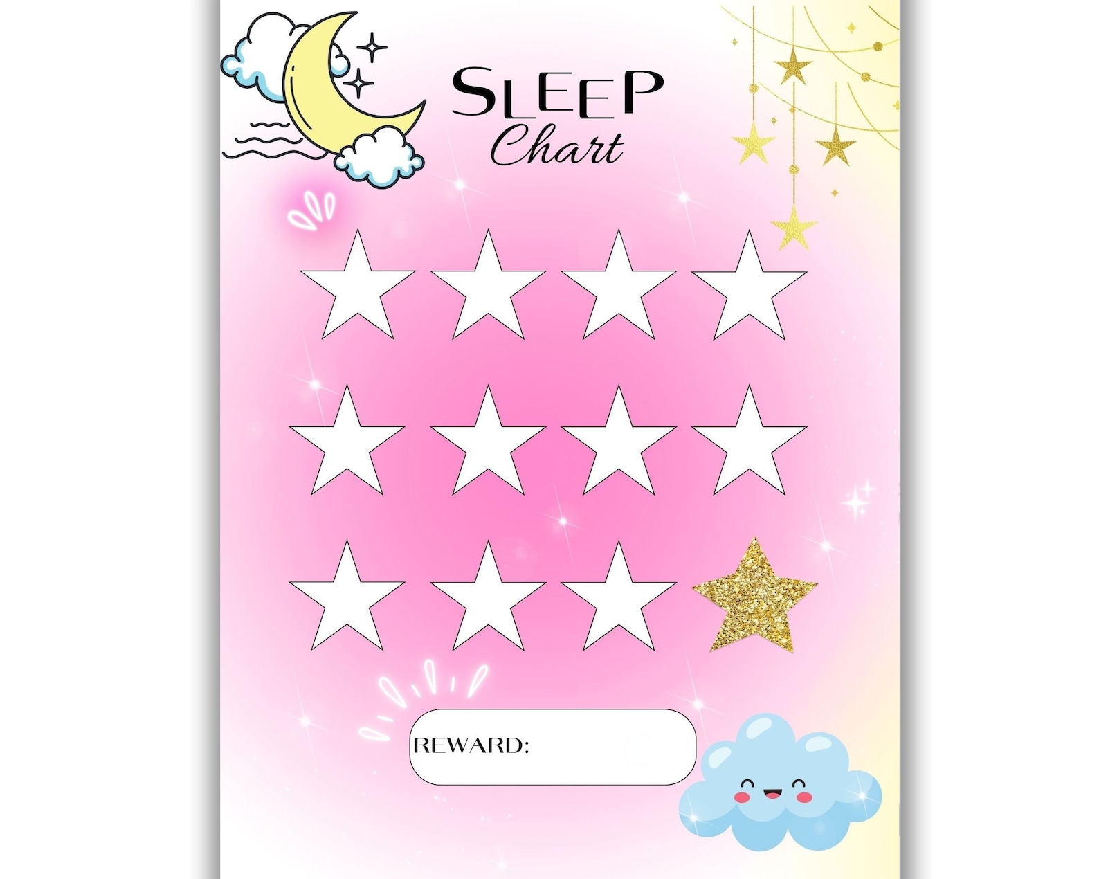 Kids Sleeping Chart Printable - Sleep Tracker Reward Chart - Sleep ...