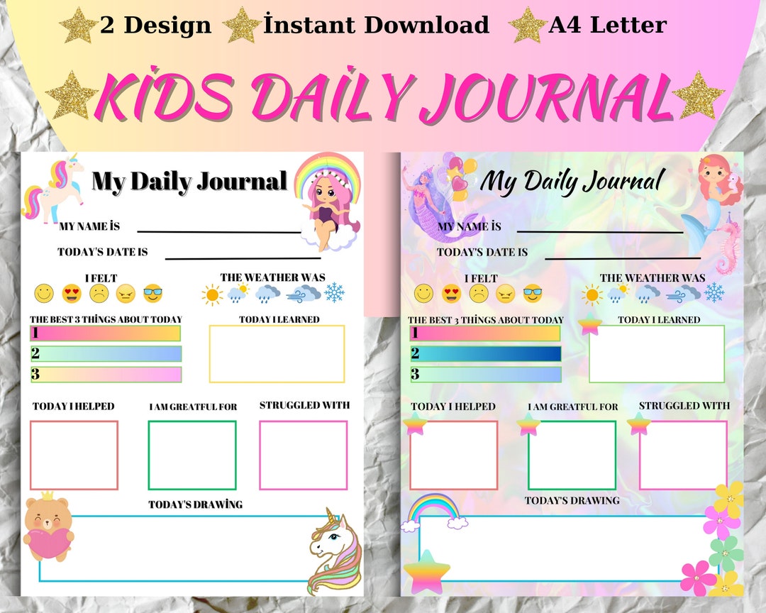 Kids Daily Journal Printable Journal for Kids Diary for Children Kids ...