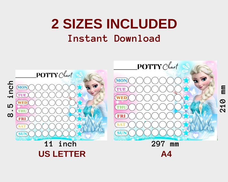Frozen Potty Training Chart - Elsa Potty Reward Chart - Toilet Training ...
