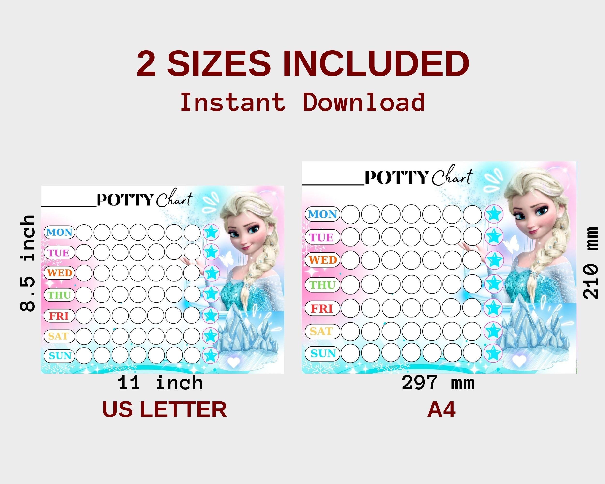 Frozen Potty Training Chart - Elsa Potty Reward Chart - Toilet Training ...
