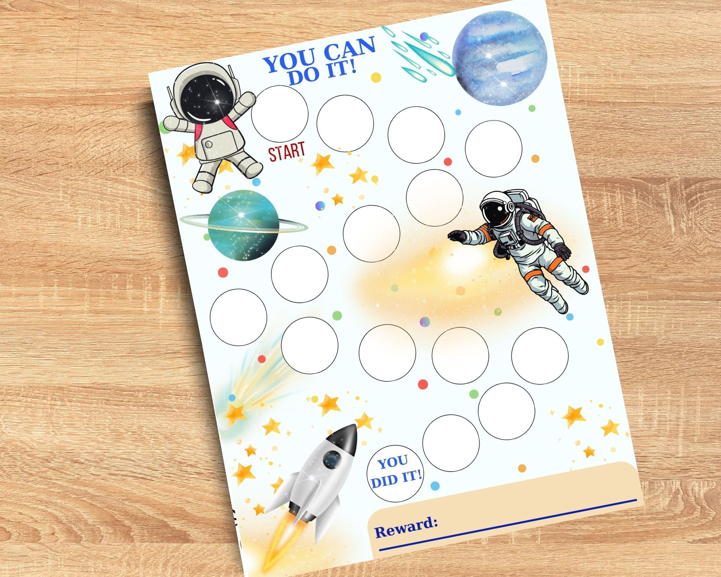 Space Reward Chart Kids Reward Chart Boys Behavior Chart Boys Potty ...