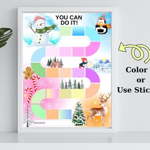 Christmas Reward Chart for Kids - Snowman Sticker Chart - Santa Prize ...