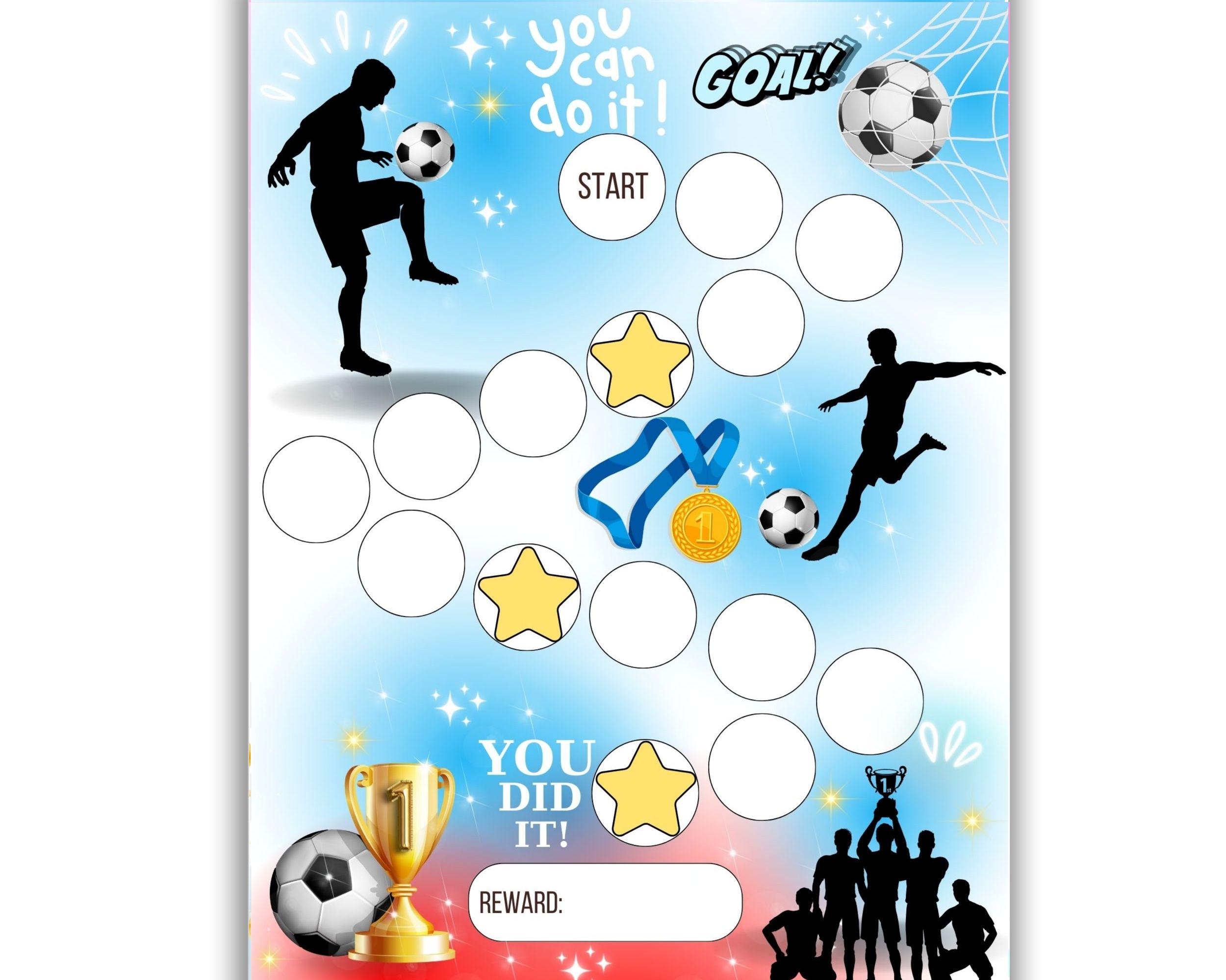 Football Reward Chart - Boys Behavior Chart - Kids Chore Chart ...
