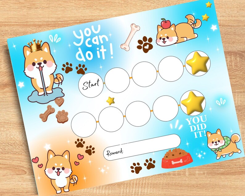 Dog Reward Chart for Kids-dogs – Printable Behavior Tracker | Puppy ...