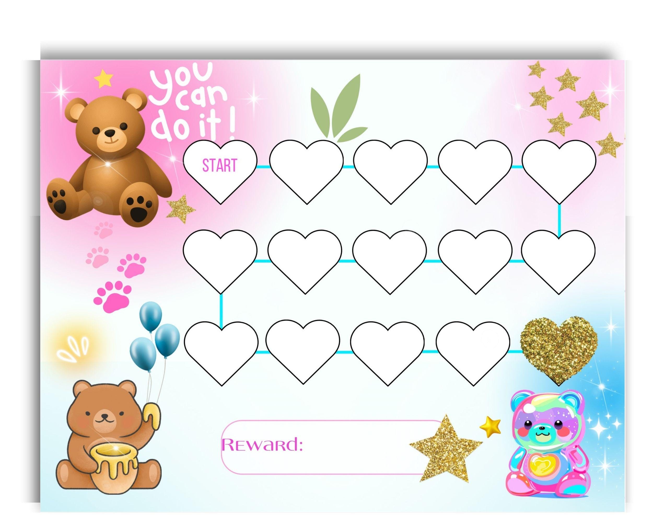 Bear Reward Chart - Printable Teddy Sticker Chart - Reward Chart ...