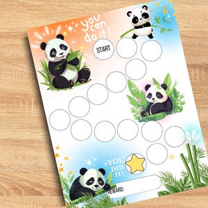 Panda Reward Chart: Kids Potty Training, Sleeping - Behavior Chart ...