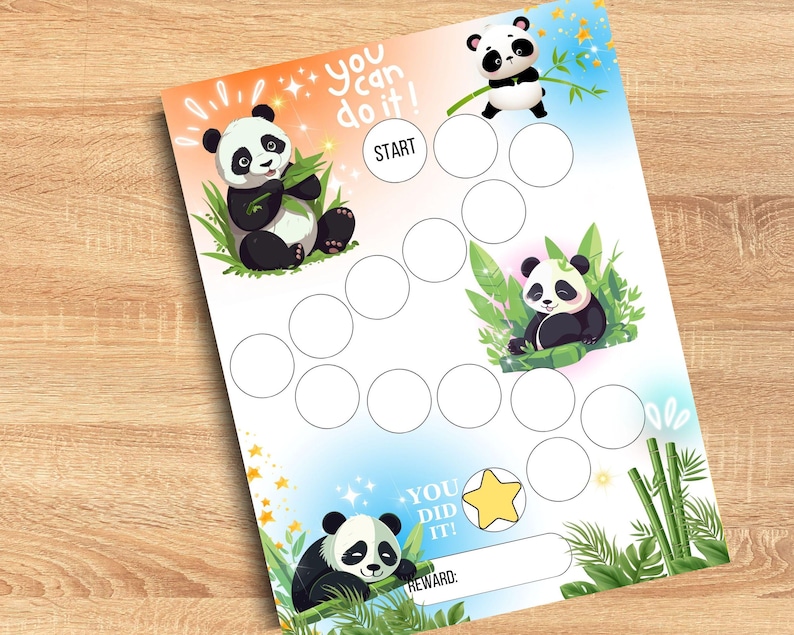 Panda Reward Chart: Kids Potty Training, Sleeping - Behavior Chart ...
