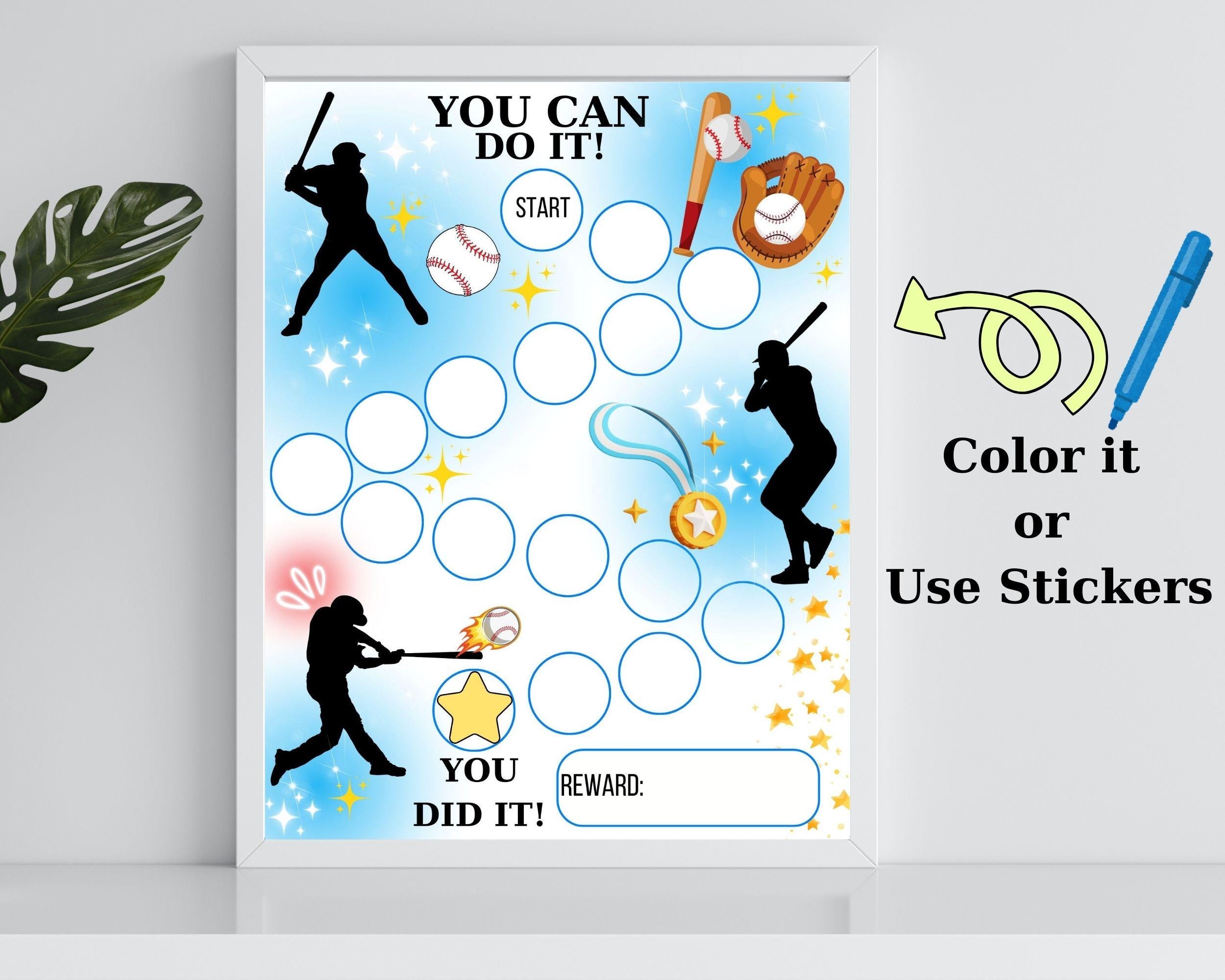 Printable Sports Reward Chart - Baseball Reward Chart - Baseball ...
