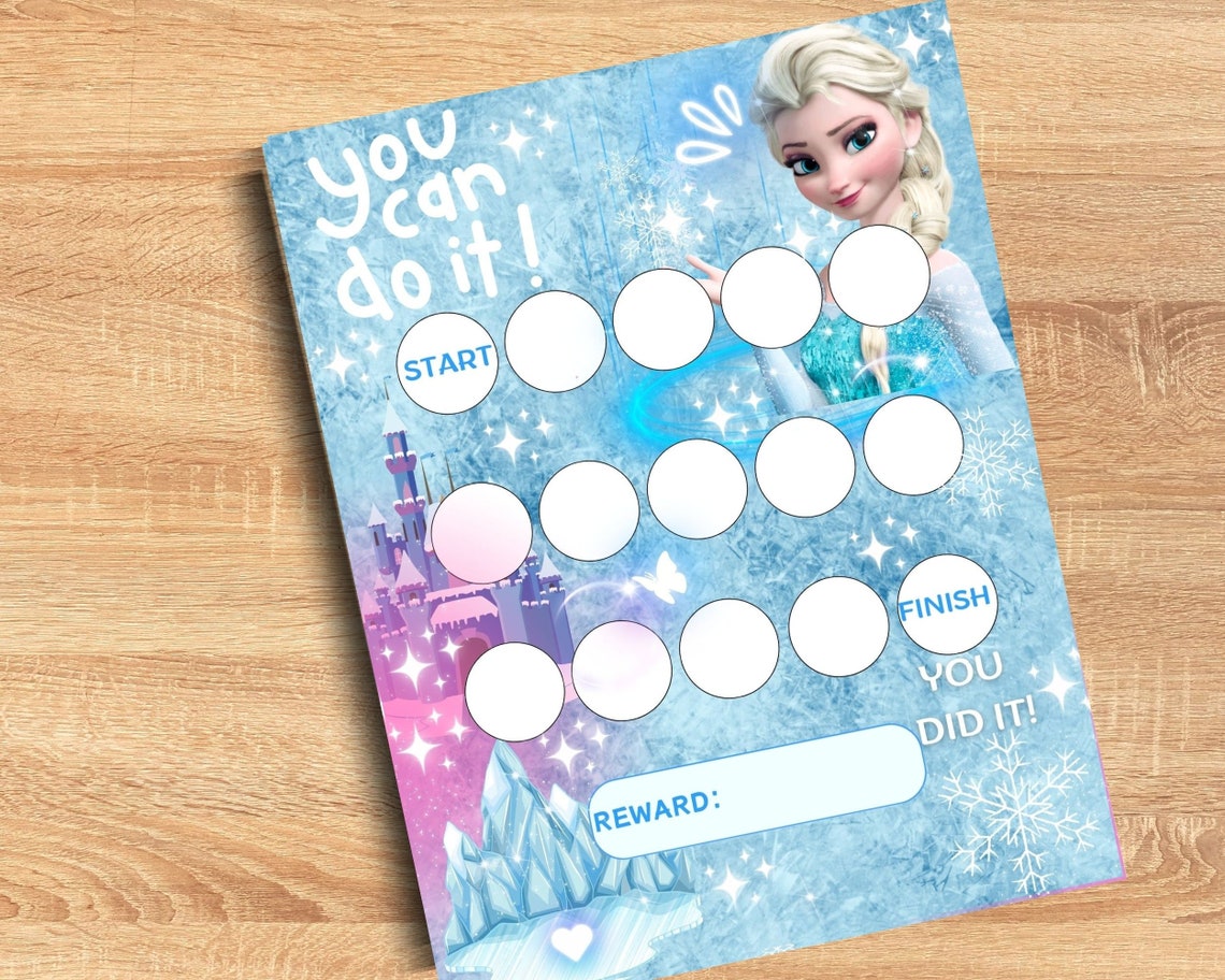 Elsa Frozen Reward Chart: Kids Chore & Potty Training (PDF Download, A4 ...