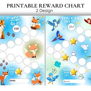 Fox and Bird Reward Charts: Printable Kids Behavior Tracker (PDF ...