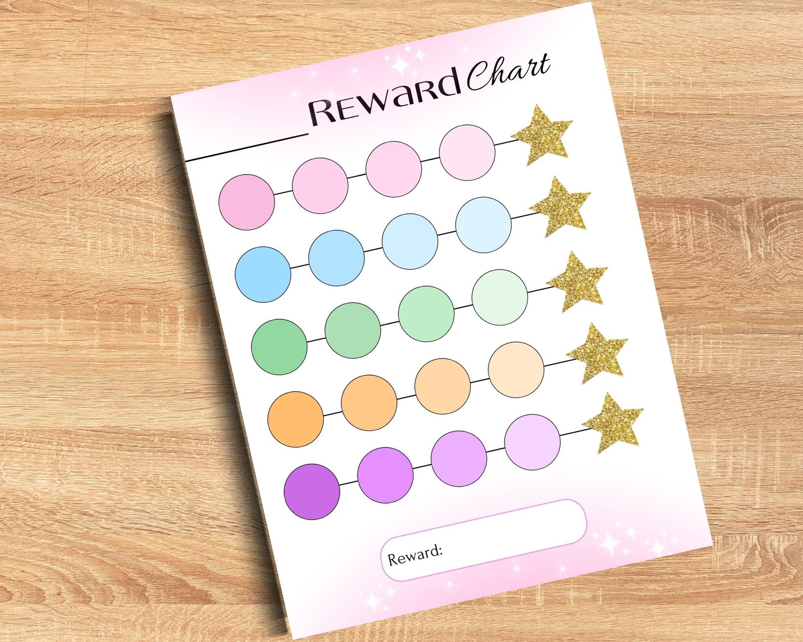 Printable Rainbow Reward Chart Kids Reward Chart Toddler Reward Chart ...