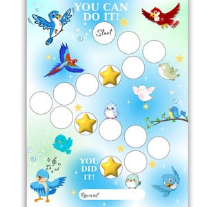 Fox and Bird Reward Charts: Printable Kids Behavior Tracker (PDF ...