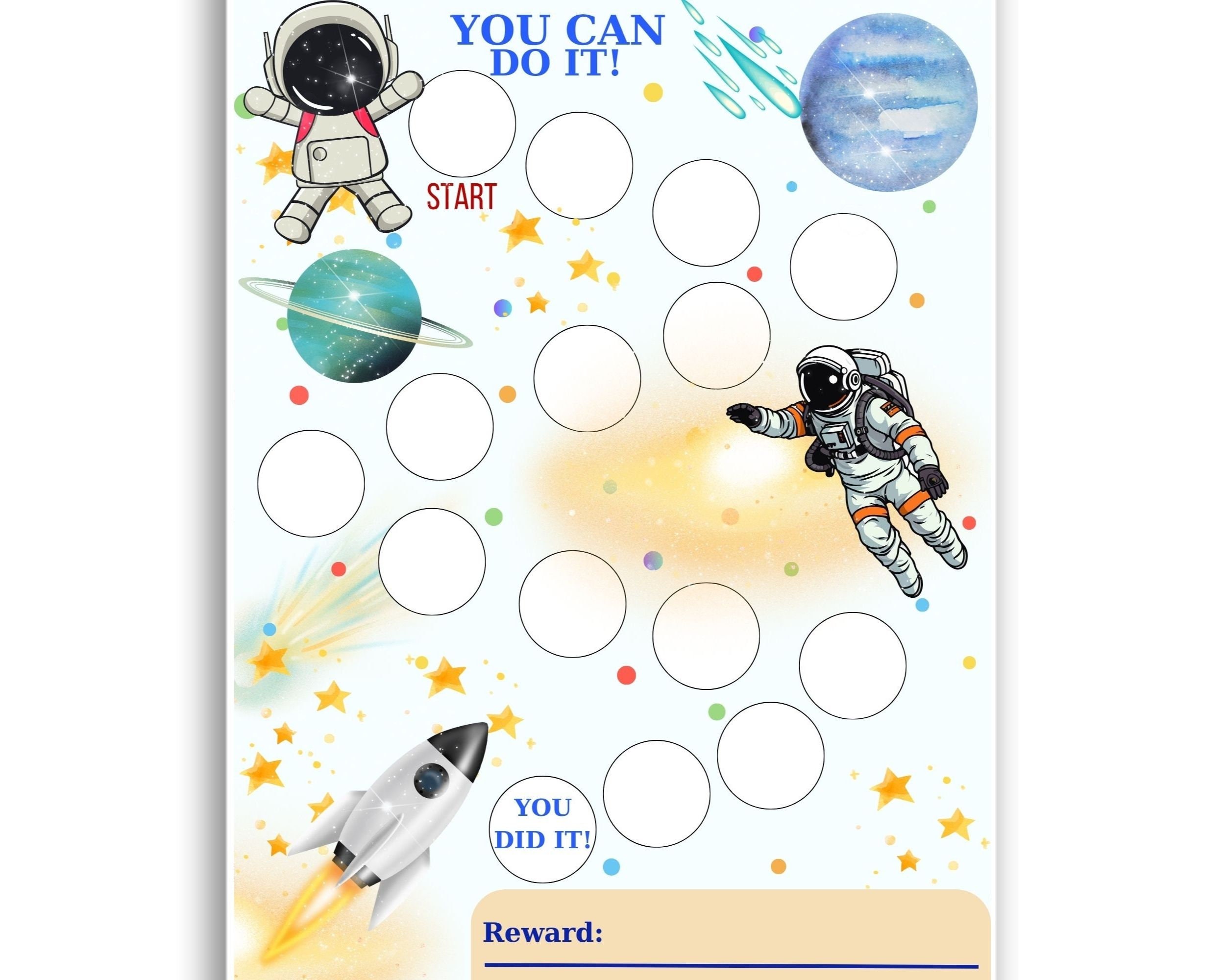 Space Reward Chart - Kids Reward Chart - Boys Behavior Chart - Boys ...