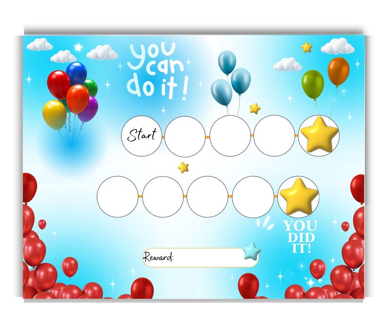 Balloon Reward Chart for Kids – Birthday Countdown & Printable ...