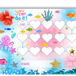 Ocean Reward Chart - Fish Sticker Chart - Under the Sea Behavior Chart ...