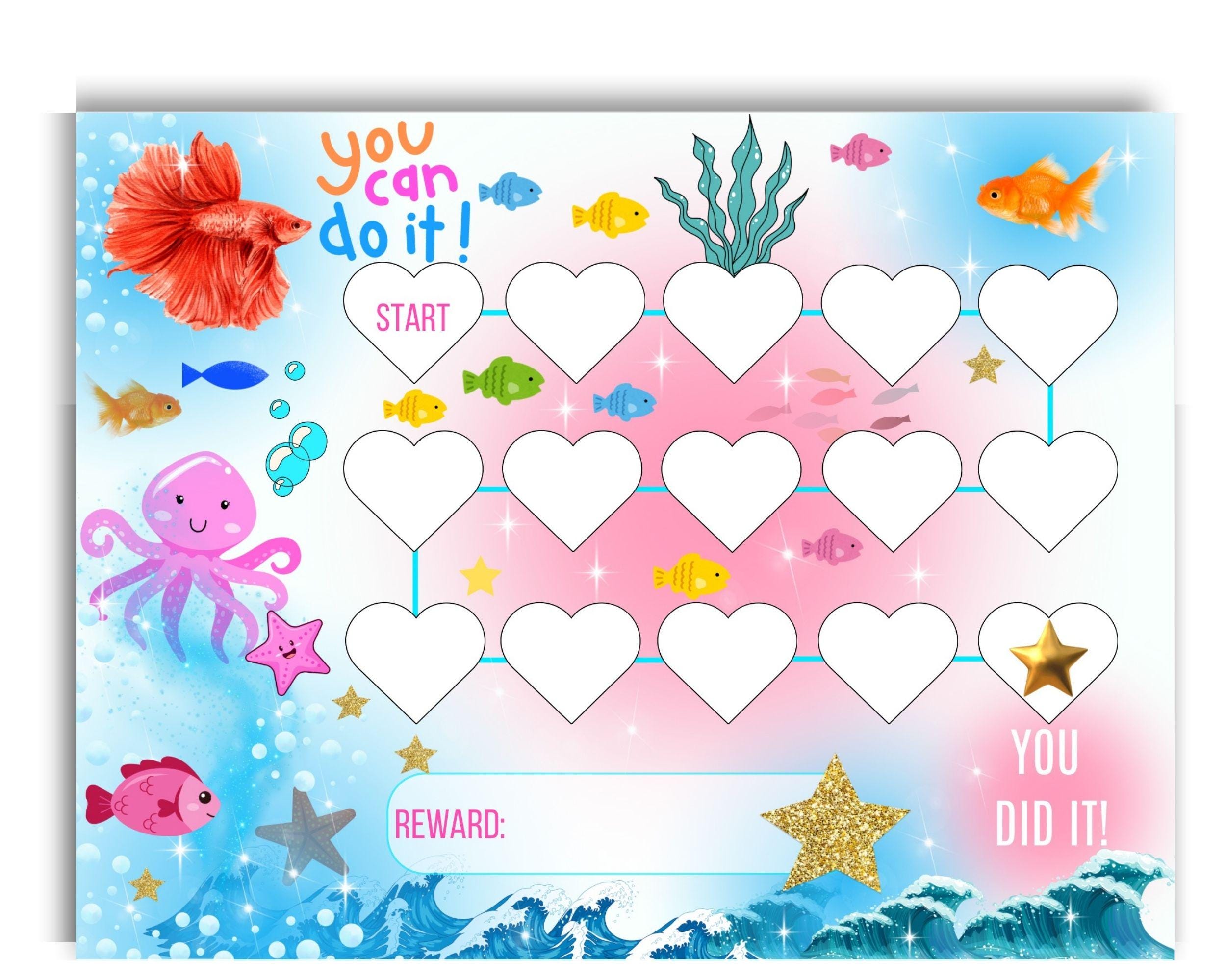 Ocean Reward Chart - Fish Sticker Chart - Under the Sea Behavior Chart ...