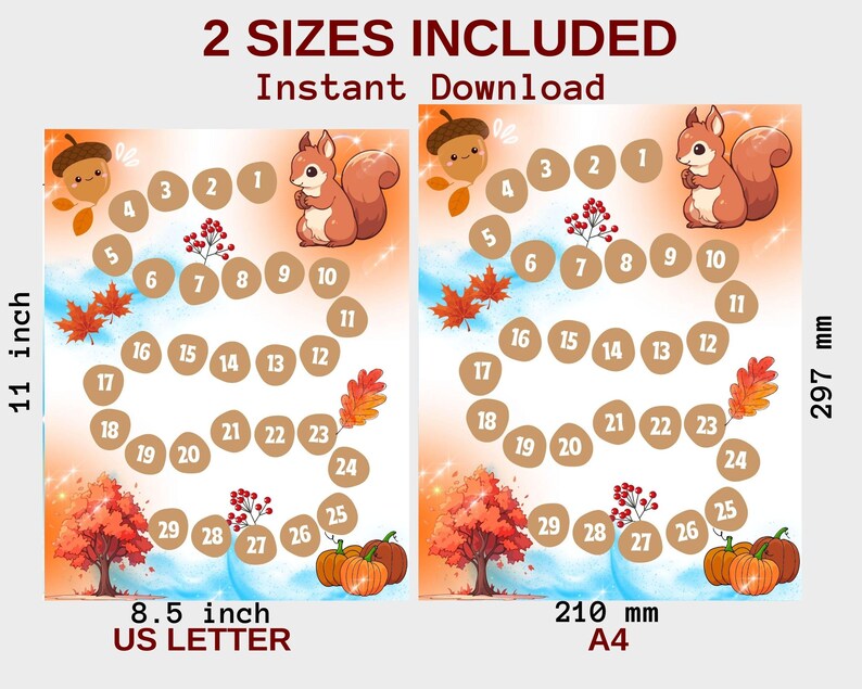 Autumn Reward Chart Chore Chart Behavior Chart Fall Sticker Chart Sleep ...