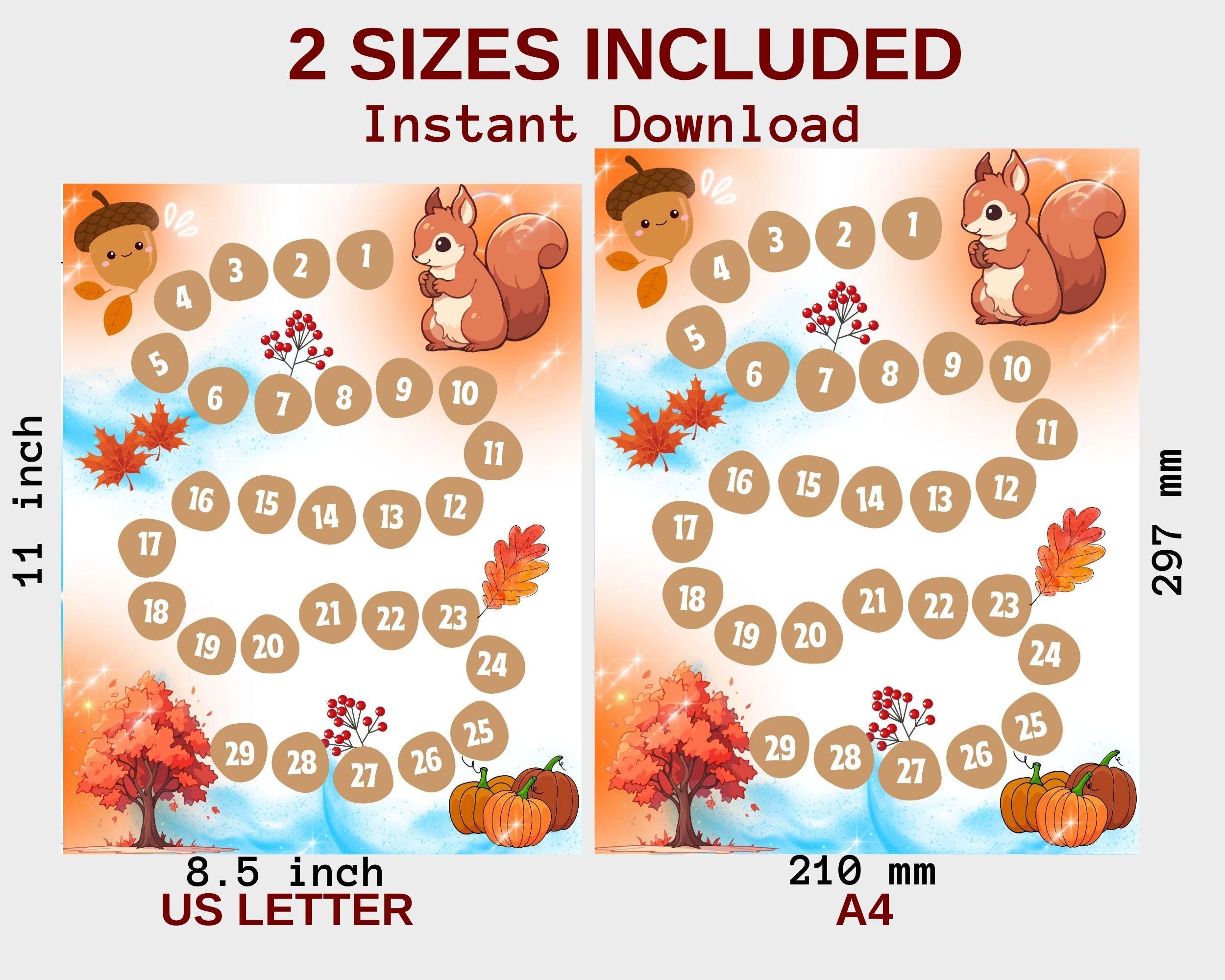 Autumn Reward Chart Chore Chart Behavior Chart Fall Sticker Chart Sleep ...