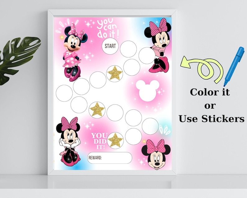 Minnie Reward Chart - Potty Training Chart - Girls Chore Chart - Mouse ...