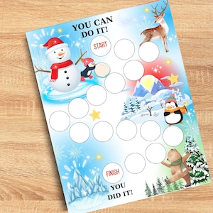 Printable Winter Reward Chart - Christmas Reward Chart - Snowman ...