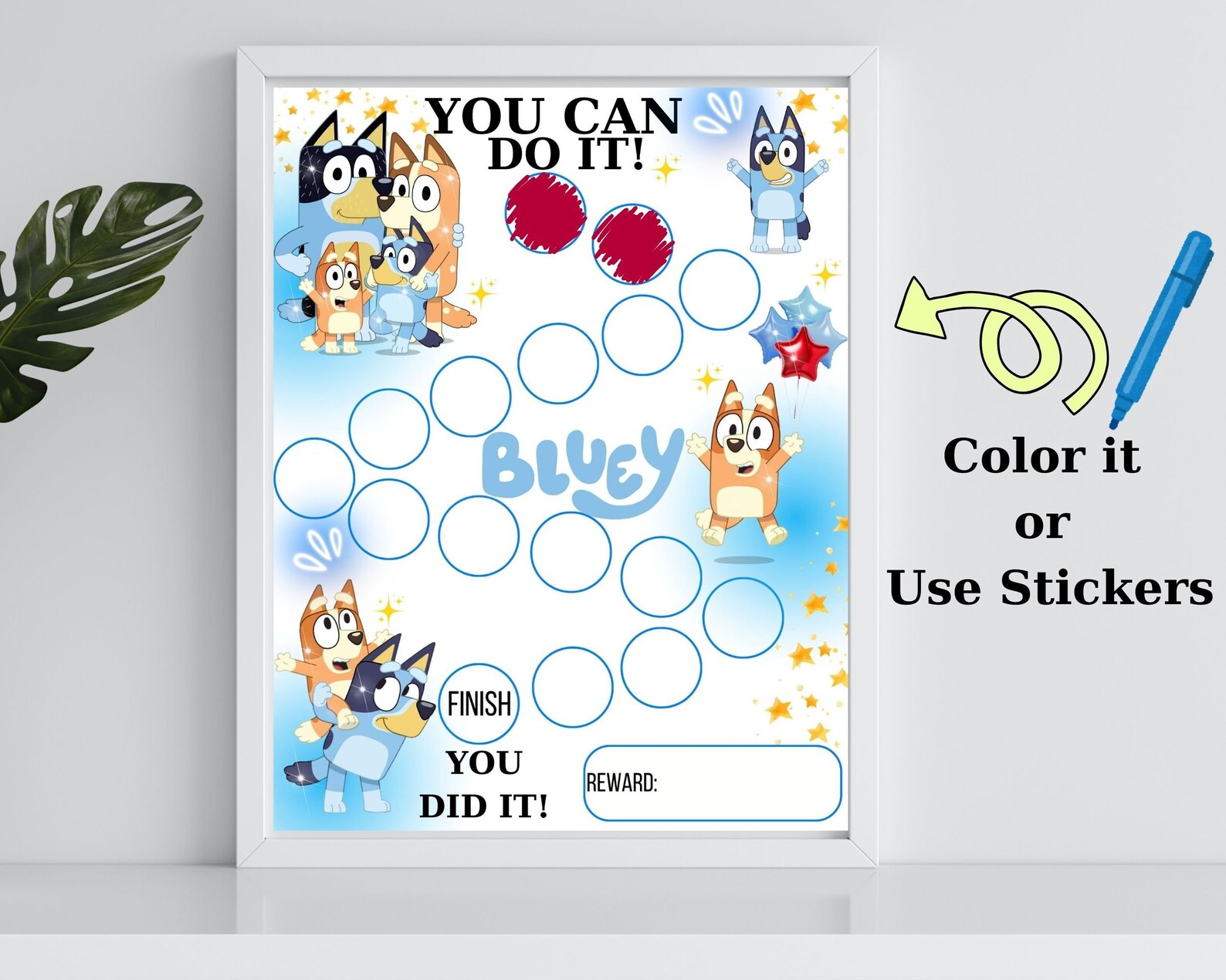Bluey Reward Chart Kids Reward Chart Potty Training Chart Chore Chart ...