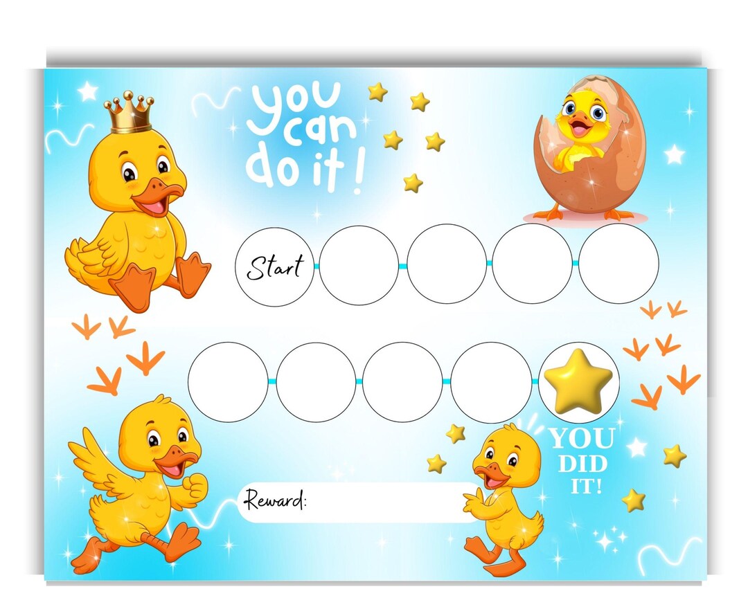 Duck Reward Chart for Kids – Printable Chore & Behavior Tracker | Cute ...