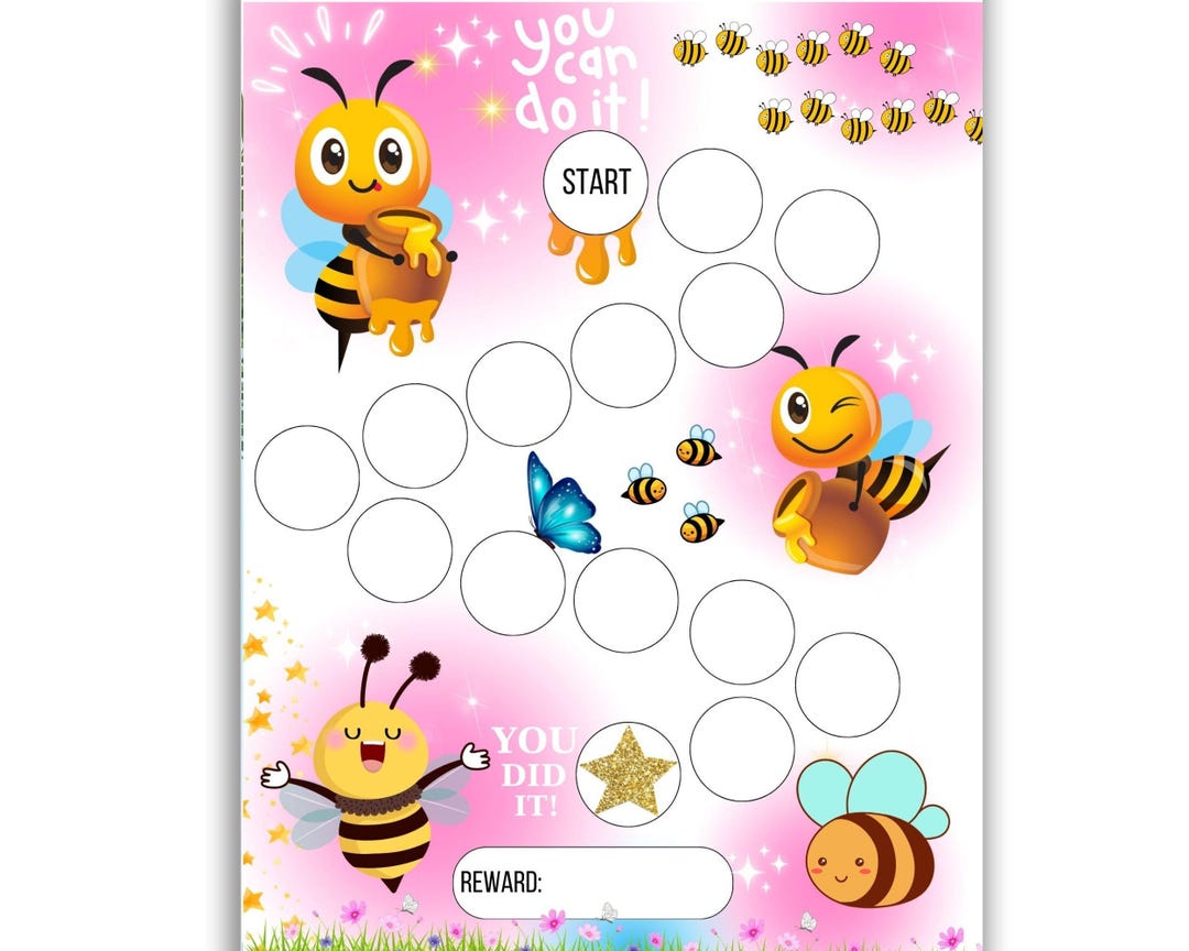 Bee Reward Chart Honey Bee Reward Chart Toddler Reward Chart Potty ...